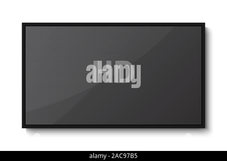 LCD display mockup with reflection and shadow on transparent background ...