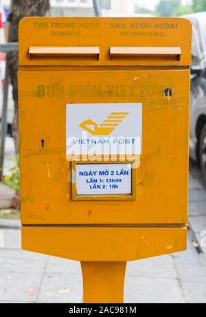 Vietnam yellow post mail box of Vietnam Post in Ho Chi Minh City Viet ...
