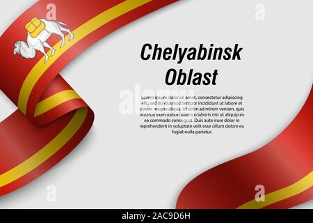 waving flag of Chelyabinsk Oblast is a region of Russia on transparent ...
