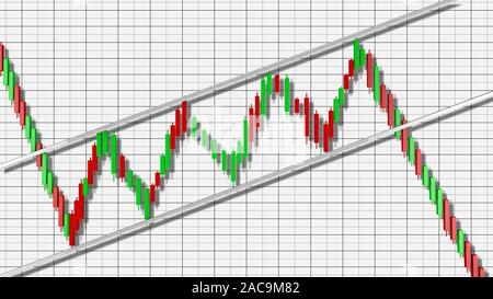 Descending Channel Stock Chart Pattern 3D Illustration Stock Photo - Alamy