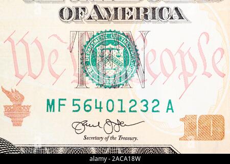 Ten dollar bill in high resolution Stock Photo - Alamy
