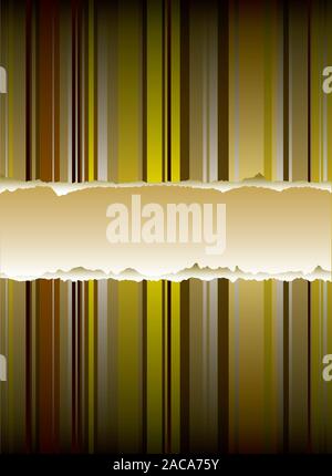 Golden background with vertical stripes and a rip down the middle Stock ...