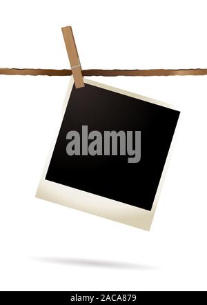 Single blank instant photograph with shadow and room to add your own ...
