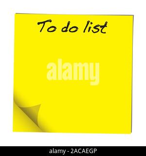 To do list. Office concept. Yellow sticky note message. Paper sign ...