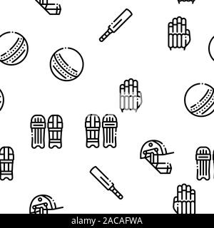 Cricket cup and bat pattern seamless vector repeat geometric for any ...
