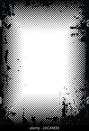 An abstract halftone grunge border background image Stock Photo - Alamy