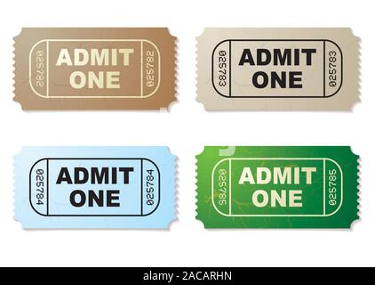 set of ticket admit one Stock Photo - Alamy