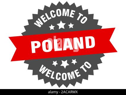 welcome to Poland red round ribbon stamp Stock Vector Image & Art - Alamy