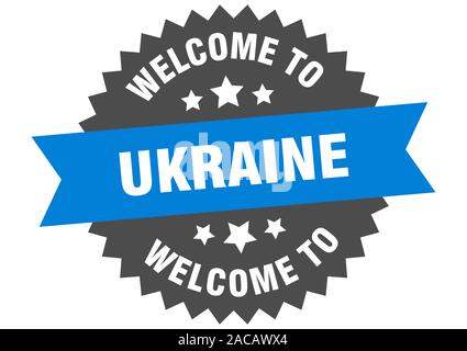 Welcome Ukraine stamp seal and Sticker, Vector Illustration Abstract ...