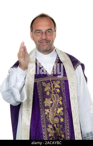 Priest shakes hands Stock Photo - Alamy