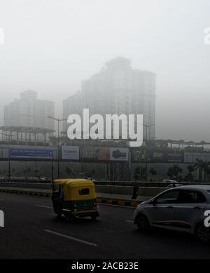 Hazardous smog over Gurgaon, the Delhi health problem, Haryana, India ...