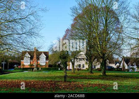 Village green with painted cottages Hartest Suffolk Stock Photo - Alamy