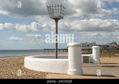 Chichester, England - September 5, 2019: Pier and beach at Bognor Regis ...