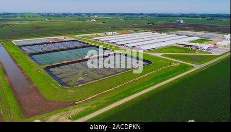 Aerial view of Confined or Concentrated Animal Feeding Operation (CAFO ...