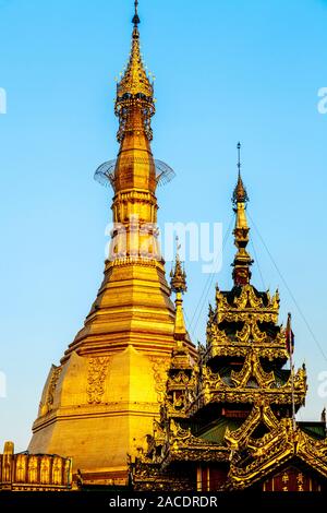 The Sule Paya Pagoda in the City of Yangon in Myanmar in Southeastasia ...