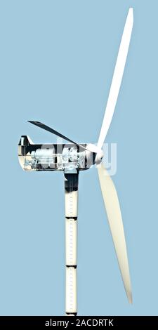 Wind turbine, how it works, section, side view. Climate change and ...
