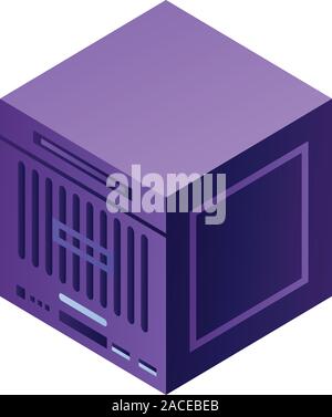 Simplified vector illustration of a server rack icon in black on a ...