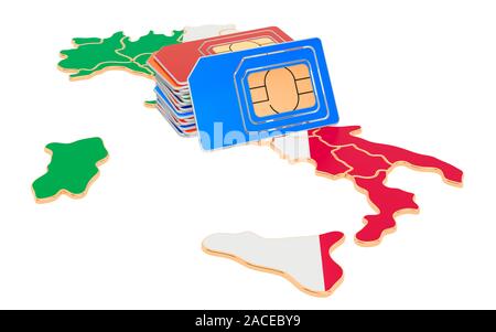 5G in Italy concept, 3D rendering isolated on white background Stock ...