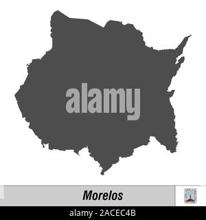 High Quality map of Morelos is a state of Mexico, with borders of the ...