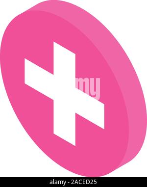 red plus sign easy simple background outline Stock vector illustration ...