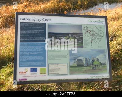 The remains and mound of Fotheringhay Castle Northamptonshire England ...