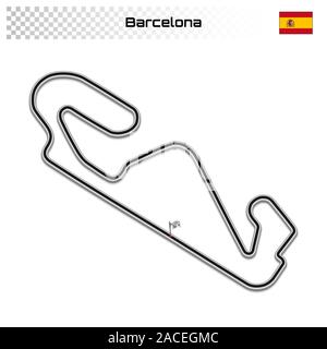 Barcelona circuit, Spain. Motorsport race track vector map Stock Vector ...