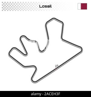 Losail circuit, Qatar. Motorsport race track vector map Stock Vector ...