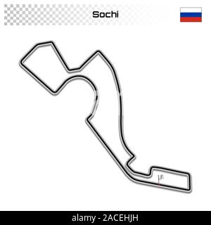 Sochi circuit, Russia. Motorsport race track vector map Stock Vector ...