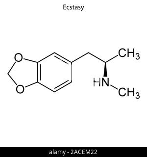 Ecstasy chemical formula. Ecstasy chemical molecular structure. Vector ...