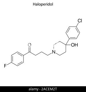 Skeletal formula of Haloperidol. Drug chemical molecule Stock Vector ...