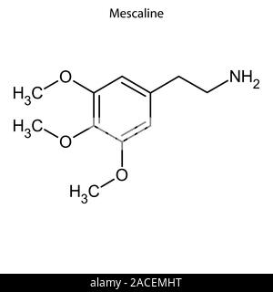 Skeletal formula of Mescaline. Drug chemical molecule Stock Vector ...