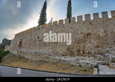 The medieval castle of Lamia city. It is located on a hill dominating ...