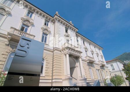 Lugano, university, Switzerland, Europe, canton, Ticino, dusk, light ...