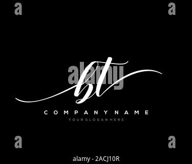 BT Letter Signature Logo Template elegant design logo. Hand drawn ...