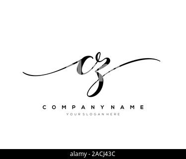 CZ Letter Signature Logo Template elegant design logo. Hand drawn ...