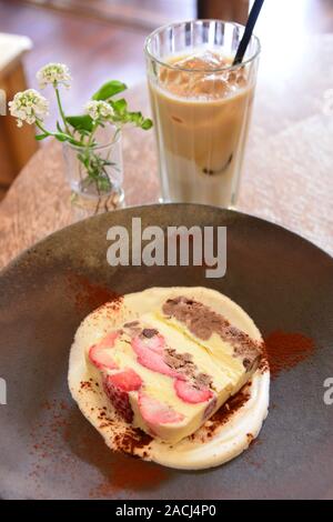 Tokyo Japan Afternoon tea cream cake with gold Stock Photo - Alamy