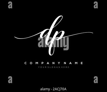 DP Initial letter handwriting and signature logo. A concept handwriting ...