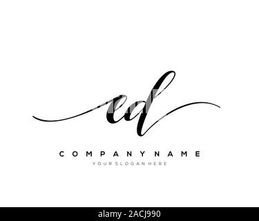 ED Initial letter handwriting and signature logo. A concept handwriting ...