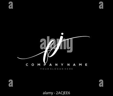 FJ Letter Signature Logo Template elegant design logo. Hand drawn ...