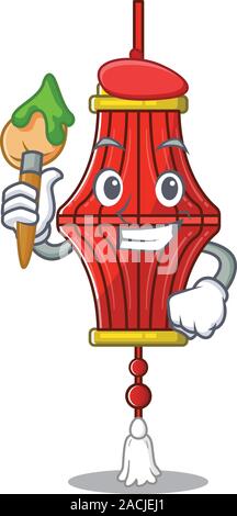 Cheerful chinese paper lanterns cartoon character waving and holding ...