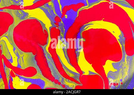 Glowing Red, violet and yellow waves with gold inclusion. Abstract ...