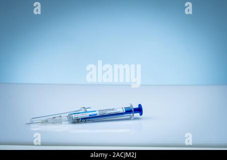 CHONBURI, THAILAND-JANUARY 3, 2019 : Neupogen injection. Filgrastim ...