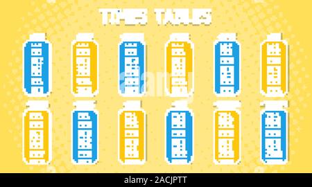 Times tables template on colorful background illustration Stock Vector ...