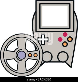 video game portable with car wheel Stock Vector Image & Art - Alamy