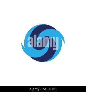 curves circles waves rotation simple logo vector Stock Vector Image ...