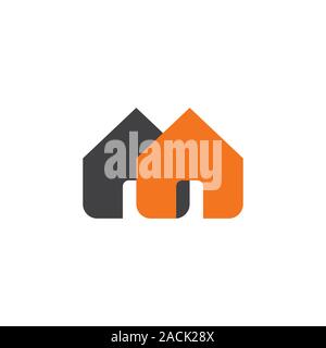 simple home house silhouette resident shadow logo vector Stock Vector ...