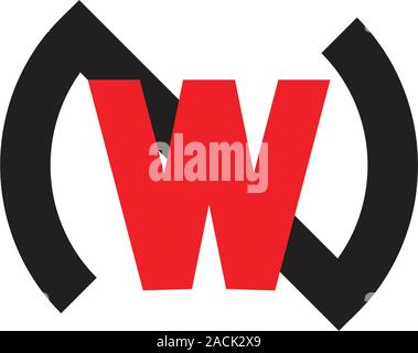 letter nw linked simple geometric curves logo vector Stock Vector Image ...