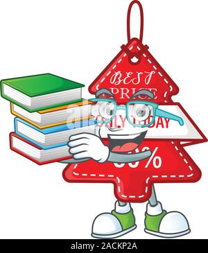 Student with book price tag mascot cartoon Stock Vector Image & Art - Alamy