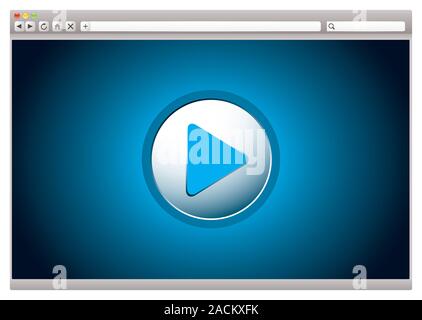 Web internet computer browser with video play button Stock Photo - Alamy