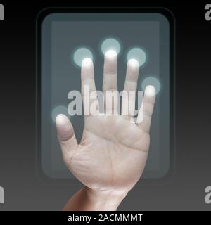 hand working on new modern computer with API abbreviation, modern ...